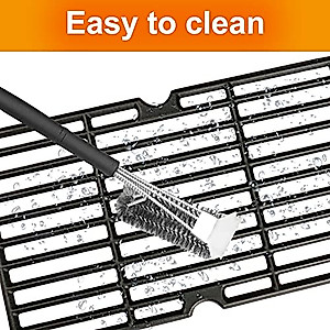 Hisencn Grill Cooking Grates for Char Griller Charcoal Grill 1624 E1515 22424 1515 1224 1616 Smoker Box, Side Fire Box, Cast Iron Grill Grid Replacement Parts 2-Pack