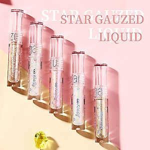 Quxunzzz Liquid Glitter Eyeshadow, Metallic Glitter Shimmer Eye Looks Waterproof Long Lasting Quick-Drying Sparkling Eye Shadow Makeup Liquid Glitter eyeliner #227