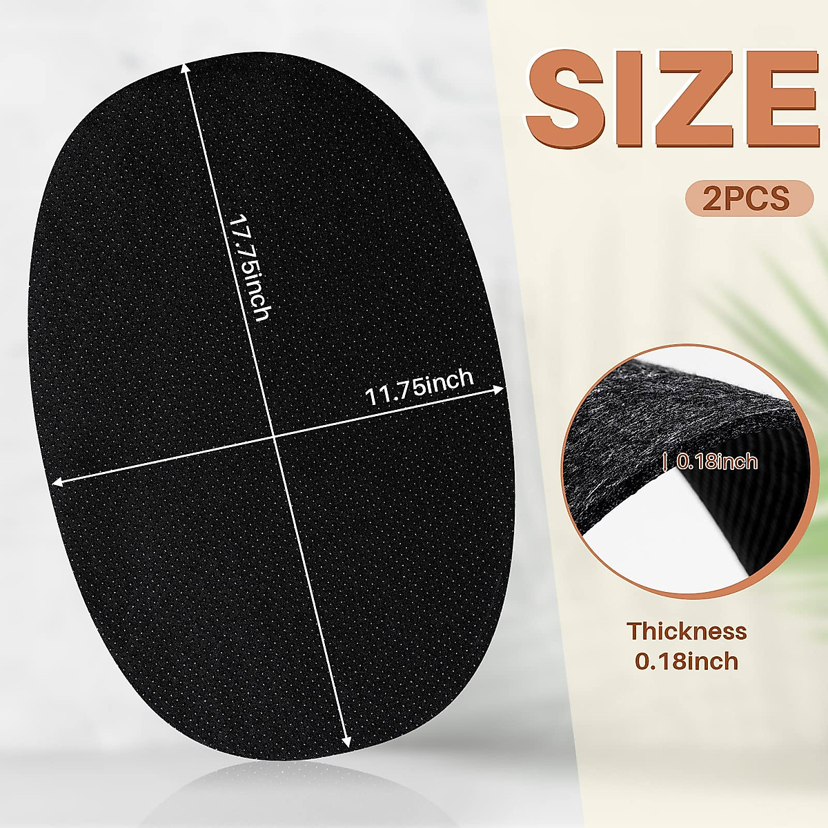 Tanlade 2 Pcs Oval Slow Cooker Heat Resistant Mat for 6-8 Quart Non Skid Countertop Heat Protector Mat Kitchen Appliance Mats for Air Fryer Kitchen Supplies, 11.75 x 17.75 x 0.18 Inches