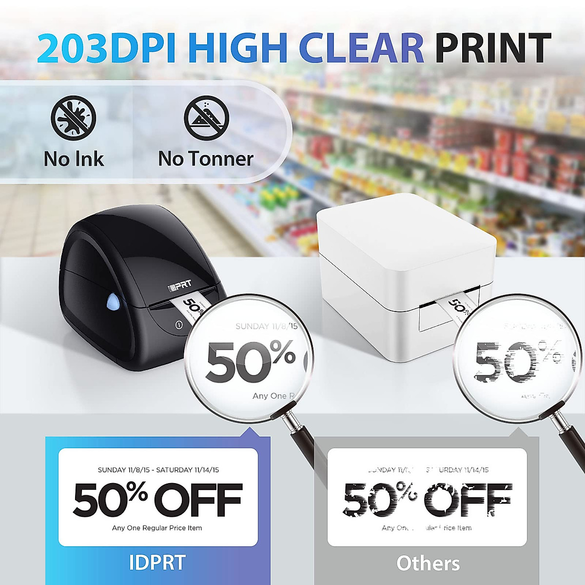 iDPRT Label Printer - SP310 Direct Thermal Label Maker, Desktop Label Printer for Home, Office & Small Business, 1" to 3.35" Label Width for Barcode, Addresses, Mailing, Support Windows, Mac & Linux