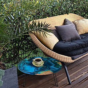 Large Resin Tray Molds, MYKASEN 19 Inch Round Epoxy Resin Table Mold with 3Pcs Table Legs, Thick Silicone Tray Molds for Charcuterie Board River Table Resin Casting DIY Art Home Decor