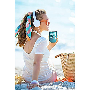 Fancyfams Sister Gifts from Sister, Brother, Funny Gifts for Sister, Sister in Law, Birthday Gifts for Sister - Unbiological, Soul Sister, Wine Tumbler (Being Sister -Turquoise)