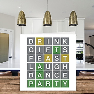 Funny Birthday Cards for Women Men - Word Puzzle Quiz Party - Joke Birthday Card for Her Him Dad Papa Pops Mom Sister Brother Daughter Son Grandpa Grandma, 5.7 x 5.7 Inch Humor Rude Greeting Cards