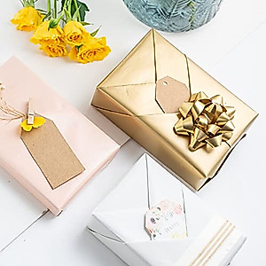 Packanewly Gold Matte Wrapping Paper with Cutline on Reverse - 30 inch x 100 Feet(250 sq. ft. ttl) Jumbo Roll for Gift Wrap, Shipping, Moving, Arts/Crafts, Table Cover | Bulk