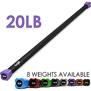 Yes4All Total Body Workout Weighted Pilates Bar, Body Bar For Exercise, Therapy, Aerobics, and Yoga, Strength Training, 20lbs