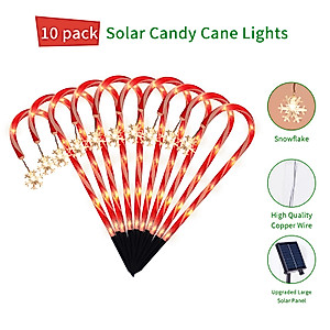 Christmas Candy Cane Lights with Snowflake