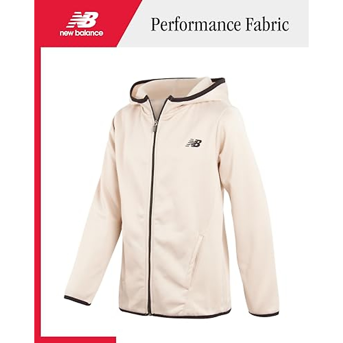 New Balance Boys' Sweatsuit - 2 Piece Active Fleece Zip Sweatshirt and Sweatpants - Performance Jogger Pants Set: Boys, 8-16, Size 12, Timberwolf