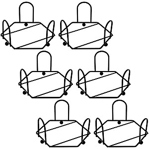 Kingrol 6 Pack Metal Coaster Holders, Coaster Stands for 4-Inch Round and Square Coasters, Hold 4 to 6 Coasters, Black