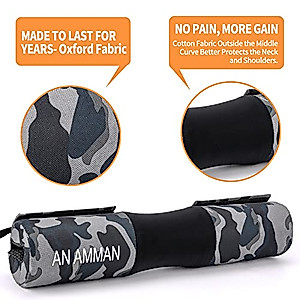 AN AMMAN Barbell Pad for Squat, Hip Thrust - Perfect for Gym Workout Smith Machine Thruster Weightlifting - Relieves Neck and Shoulder Pain - Thick Foam Cushion Pink AM001BZ