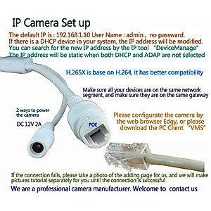 BlueFishCam 4MP Mini POE IP Camera Security 2.8-12mm Varifocal IP Network Camera Manual Zoom Lens Hidden Camera Indoor Security Surveillance CCTV System (4MP)