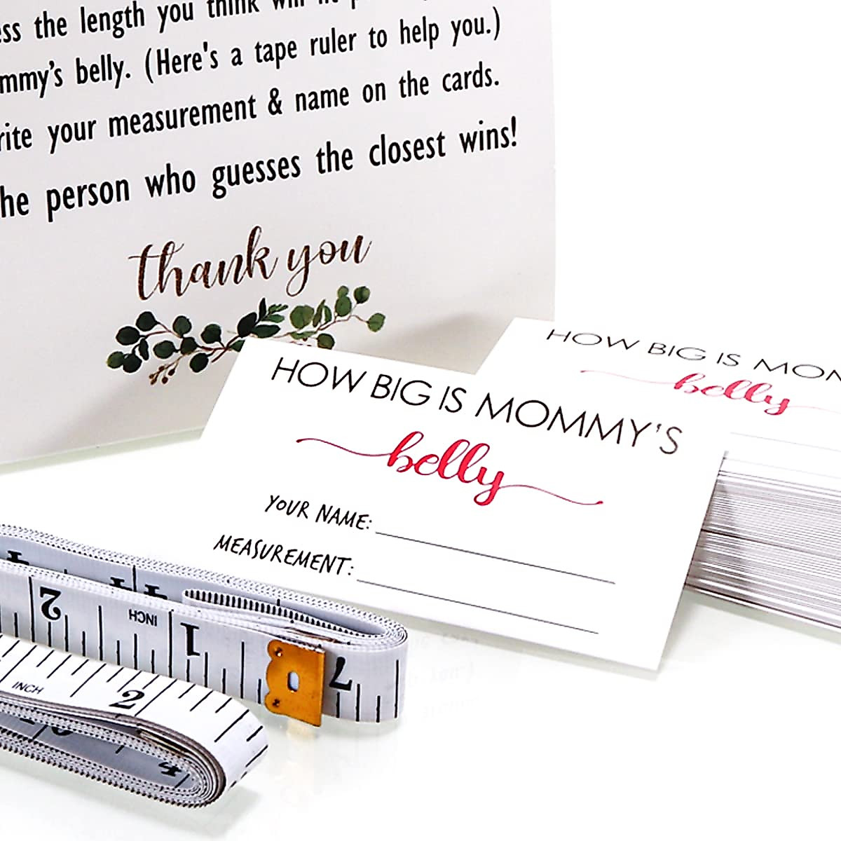 Eilcoly How Big Is Mommy's Belly Guess Game, Guessing Game for Baby Shower Party, How Big is Mommy's Belly Baby Shower Games, DMC0 D-01-C 0