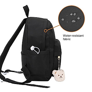 Phaoullzon Girls Mini Backpack Purse for Teens Small Aesthetic Backpacks with Bear Pendant