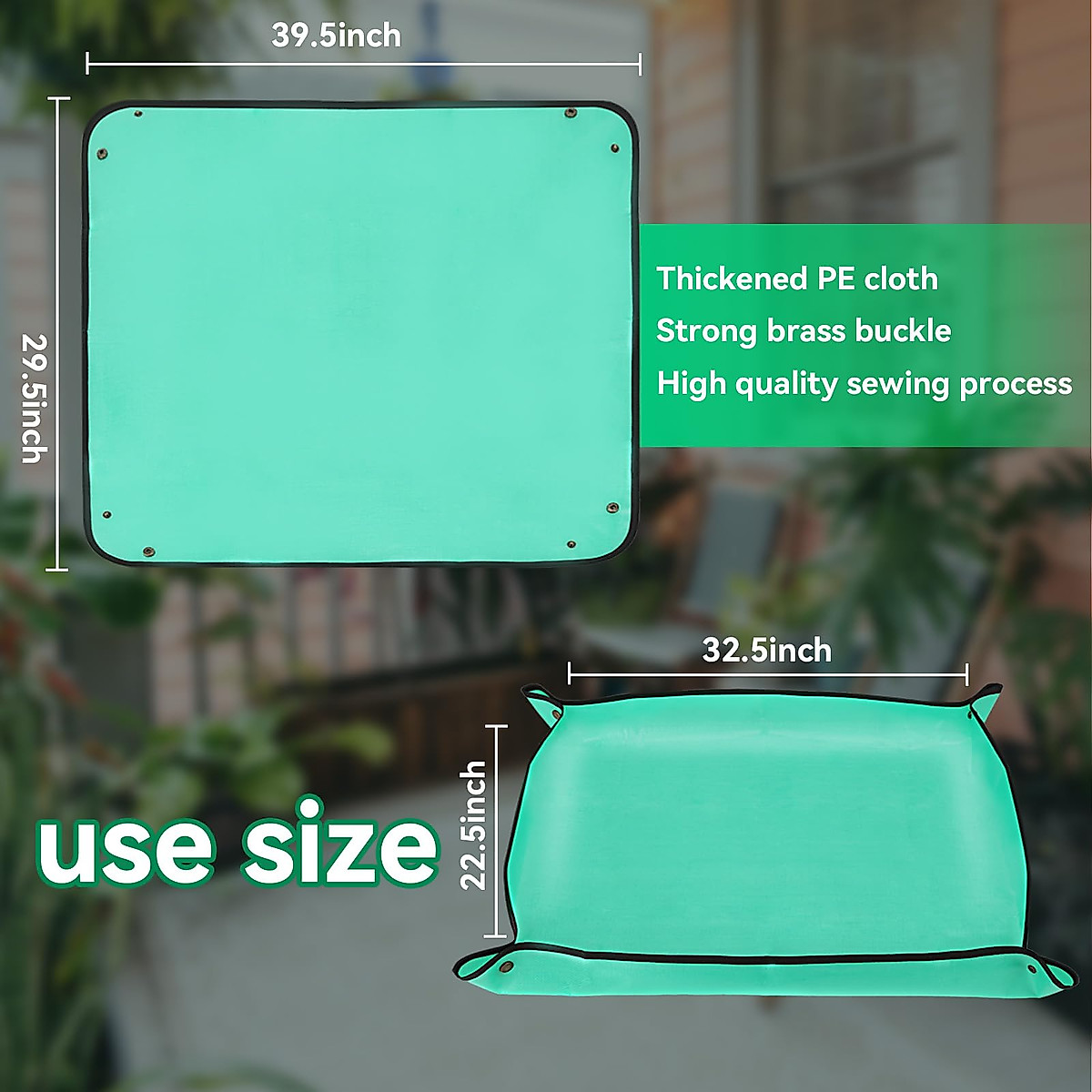 Asktree Large Repotting Mat for Indoor Plant Transplanting & Potting Soil 39.5"x29.5" Waterproof Foldable Dirt Potting Holder, Flower Succulent Rectangle Plant Gardening Dirt Tray for Home