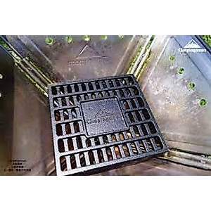 CAMPINGMOON Cast Iron Coal Bed Charcoal Fire Grate 8.27x8.27-inch T-210