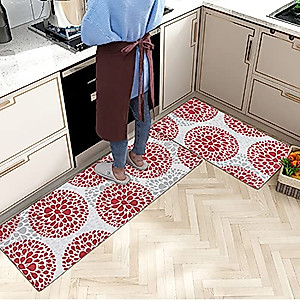 Homcomoda Boho Kitchen Rugs Sets 2 Piece Cushioned Anti Fatigue Kitchen Mats for Floor Non Slip Waterproof Comfort Mats for Kitchen Laundry Office