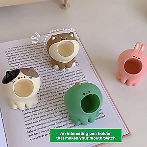 Cute Pen Pencil Holder,Kawaii Resin Animals Organizer,Creative Dinosaur With Wide Mouth Pencil Holder,Cartoon Toothbrush Holder,Mini Storage Decorations for Office Desk Dressing Table(Dinosaur)