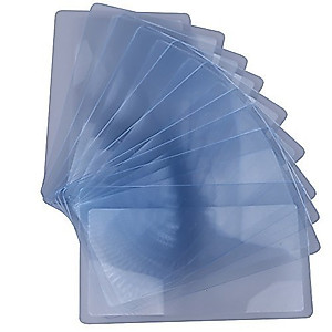 MagniPros 12-Pack Credit Card Sized Fresnel Lenses with 3X Magnification | Ultra-Thin & Portable | Includes 3 Protective Pouches | Perfect for Wallet, Purse Storage | Ideal for Reading & Traveling