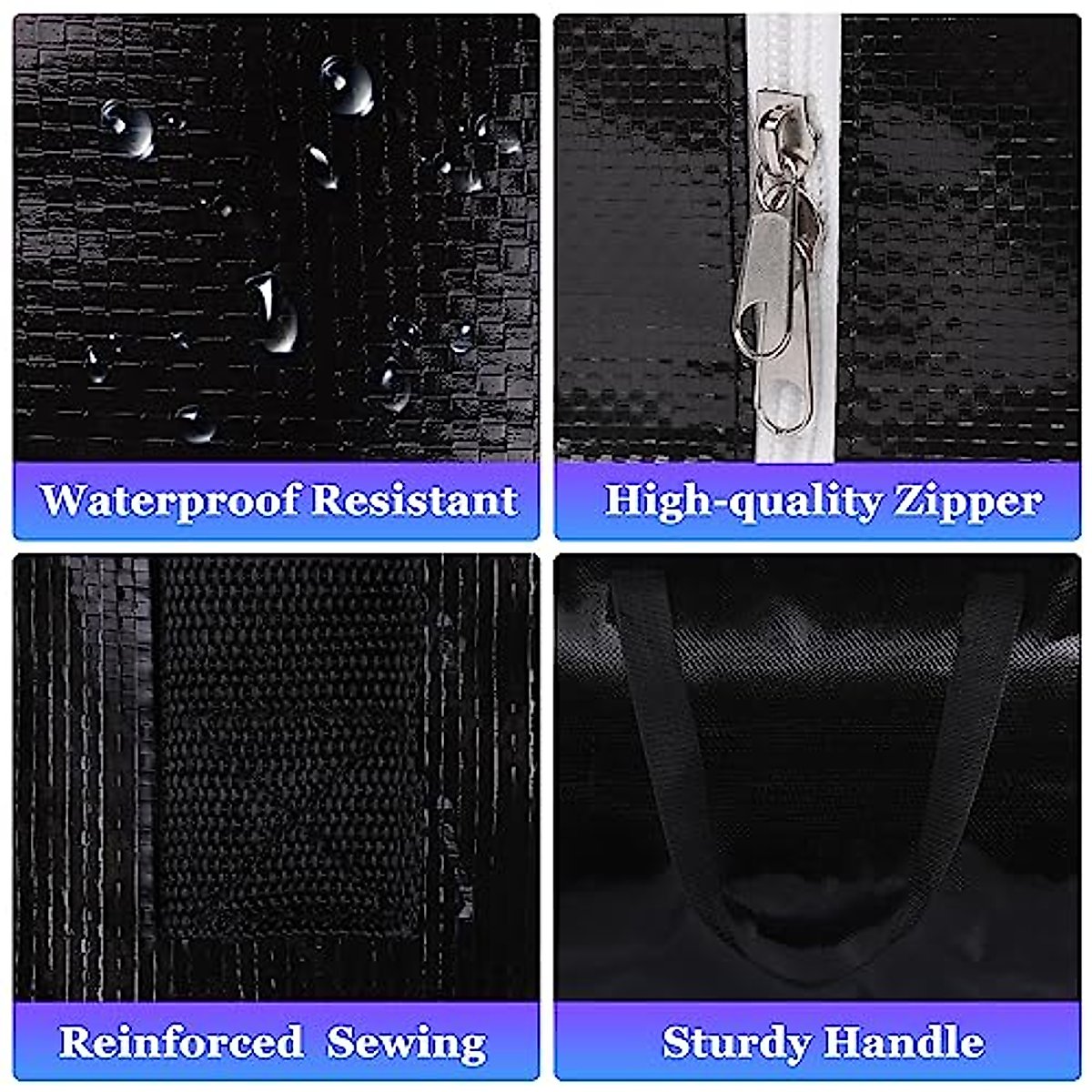 StorageRight Extra Large Moving Bags Oversized Moving Boxes with Strong Handles ＆ Zippers，Collapsible ＆ Reusable Storage Tote for Items，Ideal for Packing & Space Saving 93L,8-Pack