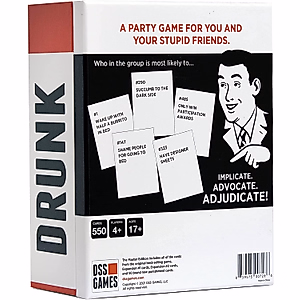 DSS Games Drunk Stoned or Stupid Master Edition | A Party Game for Friends | Party Card Games with 550 Prompt Cards | Fun Card Games for Adults Game Nights, Gatherings, & Parties | Ages 17 Up