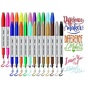 VITOLER 24 Colors Permanent Markers, Fine Point Art Marker Pens, Works on Plastic, Stone, Wood, Metal and Glass for Adult Kids Painting, Coloring, Doodling and Marking