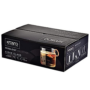 Krosno Cider Water Juice Glasses | Set of 6 | 12 fl oz | Mixology Collection | Ideal for Home Restaurant Events & Parties | Dishwasher Safe | Gift Idea | Made in Europe