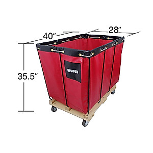 HIGOOD Basket Trucks,Service Carts Red 16 Bushel Knock Down Truck,Carts, 20.0 cu. ft, 600 lb, 40" L X 28" W X 35.5" H Capacity