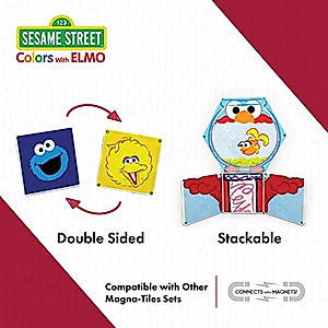 CreateOn Magna-Tiles “Sesame Street” Toys, Magnetic Kids’ Building Toys from “Sesame Street” Books, Colors with Elmo Magnet Tiles, Educational Toys for Ages 3+, 17 Pieces
