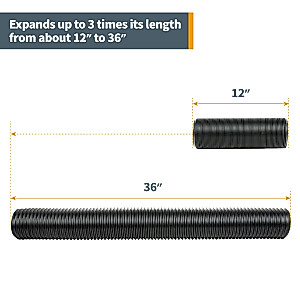 POWERTEC 70208 Dust Collection Flexible Hose Kit, 2-1/4" , Black