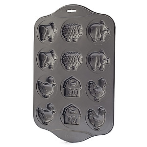 Norpro 3967 12 Cup Nonstick Farm Cookie Pan, 17 x 11 x .5in/43 x 28 x 1.25cm, Black