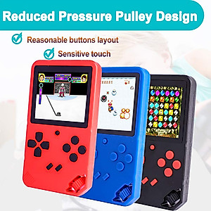 Douddy 16 Bit Handheld Game Console for Kids Adults Built in 220 HD Classic Electronic Games 3.0 Inches Screen USB Rechargeable Seniors Arcade Entertain Player (Blue)