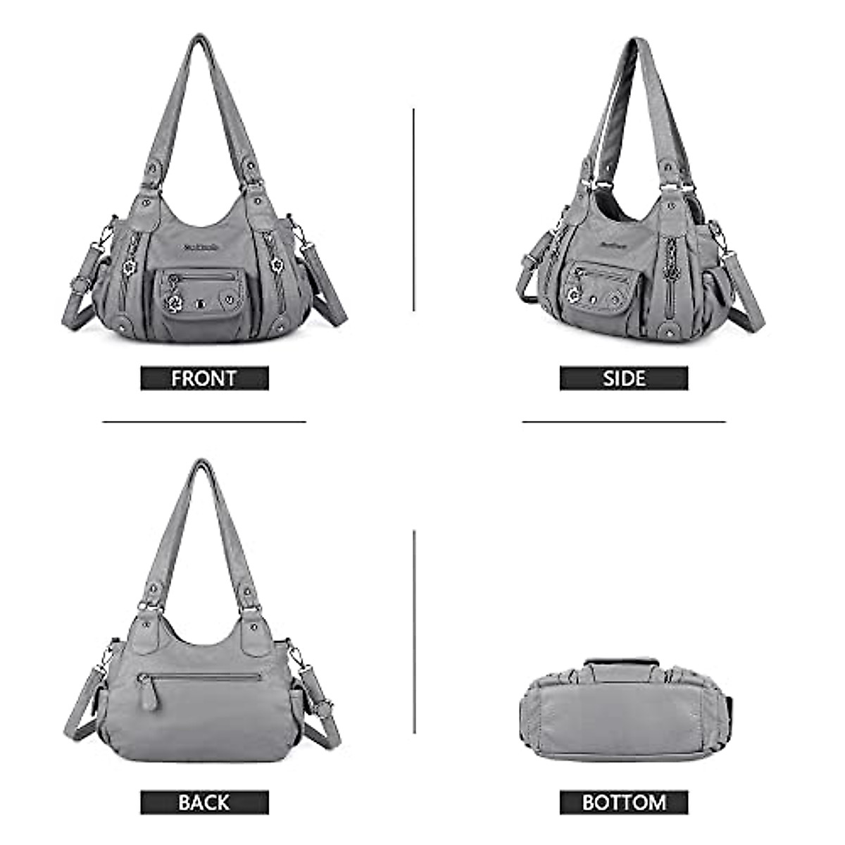 Handbag Hobo Women Handbag Roomy Multiple Pockets Street ladies' Shoulder Bag Fashion PU Tote Satchel Bag for Women