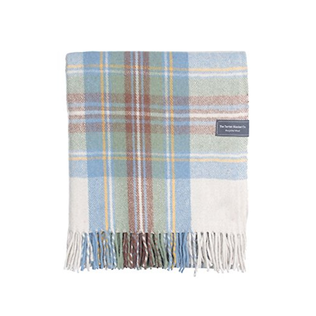The Tartan Blanket Co. Recycled Wool Knee Blanket Stewart Muted Blue Tartan 28" x 65"