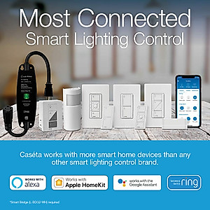 Lutron Caséta Wireless Smart Lighting Switch for All Bulb Types or Fans | PD-6ANS-LA | Light Almond