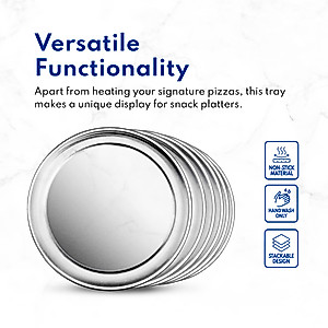 New Star Foodservice 50837 Restaurant-Grade Aluminum Pizza Pan, Baking Tray, Coupe Style, 16-Inch