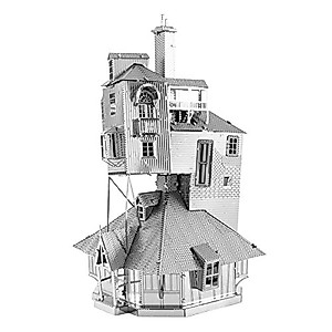 Fascinations Metal Earth 3D Metal Model Kits - Harry Potter Set of 5 - The Burrow - Hogwarts Express Train - Hagrid's Hut - Golden Snitch - Gringotts Dragon