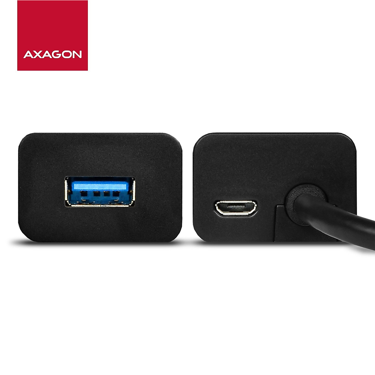AXAGON HUE-S2B USB-A-Hub, 4X USB 3.0, 1x Micro-USB für Stromversorgung - 300 mm Kabel