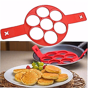 Silicone Pancake Maker Non Stick Egg Ring Kitchen Omelet Moulds Baking Stencil for Diy Egg Cupcake Pastry