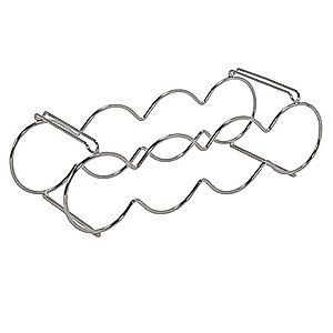 Dependable Stackable Table Top Wine Rack Holds 4 Wine Bottles Silver Chrome