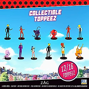 P.M.I. Miraculous Ladybug Designs Topeez | 12 Miraculous Ladybug Topeez Out of 16 Designs in 1 Pack | 6 Topeez and 2 Rare Hidden Mystery Topeez (Assortment B)