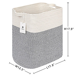 Laughbird Tall Storage Bins Rectangle Basket Cotton Extra Large Toy Storage Hamper Rectangular with Handles,Decorative Blanket Laundry Basket for Living room,Dog Baskets Large Basket for Toys 2 pack