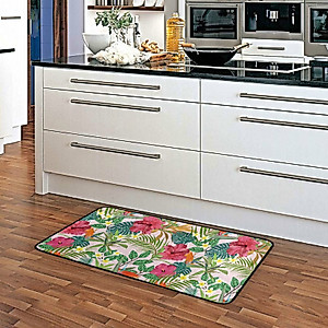 ElliTarr Kitchen Rugs and Mats Non Skid Washable Spring Floral Red Absorbent Floor Mats Cushioned in Front of Sink for Home Farmhouse Kitchen Bathroom Kitchen Runner Rug 39 x20Inch