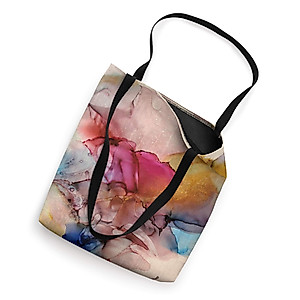 Colorful Modern Art Alcohol Ink Painting, Distressed Pattern Tote Bag