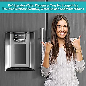 Total Upgraded Refrigerator Drip Catcher,Two-Pack Mini Refrigerator Drip Trays for Refrigerator Water Dispenser Drip Collector, Prevents Water Splashes, Water Spots and Spills (Rectangular Black)