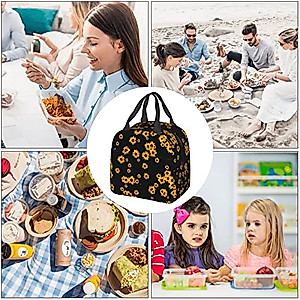 OMXNAQZ Sunflower Insulated Lunch Bag for Women with Containers Freezable Cooler Thermal Waterproof Lunch Box