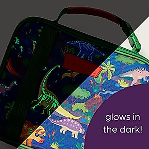 Highlights for Children Lunch Box for Kids, Reusable Insulated Lunch Boxes for Boys and Girls, Food-Safe Easy-Clean Lunch Bag for School (Dinosaur Glow-in-the-Dark - Green)