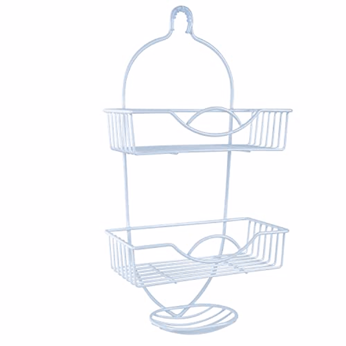 Bath Bliss 4010-WHT Rainbow Style Caddy, Over The Shower Head, Rust Proof, Bathroom, Bath Organizer, 3 Tier, in White