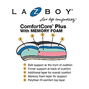 La-Z-Boy Woodbury Big/Tall Executive Chair, Supports Up to 400 Lb, 20.25" to 23.25" Seat Height, Black Seat/Back, Weathered Gray Base