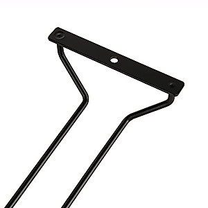 Dianoo 18cm Black Wine Glass Rack Under Cabinet, Wine Glass Holder Under Shelf, Hanging Stemware Holder For Bar Dining Room, 1 Row