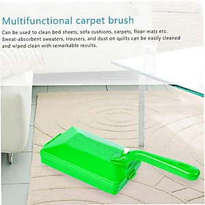 Generic Carpet Double Brush Handheld Sweepe Table Dust Brush Dirt Crumb Collector Cleaner Roller Tools Random Color, Silver