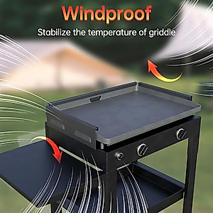 Wind Screen for Blackstone 17 Inch Griddle,Waterproof Wind Guards Blackstone Griddle Accessories,Compatible with Rear Grease Cup, Hood and Side Shelf